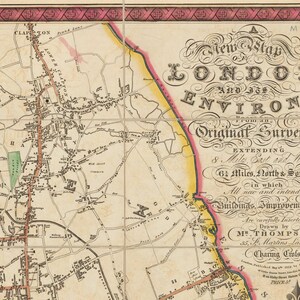 Old Map of London and Environs in 1822 by Thompson - Isle of Dogs ...