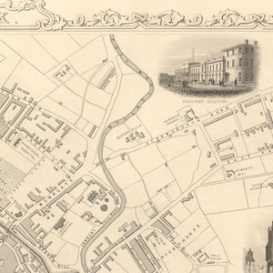 Old Map of York in 1851 by Tallis & Rapkin - City Centre, York Minster ...