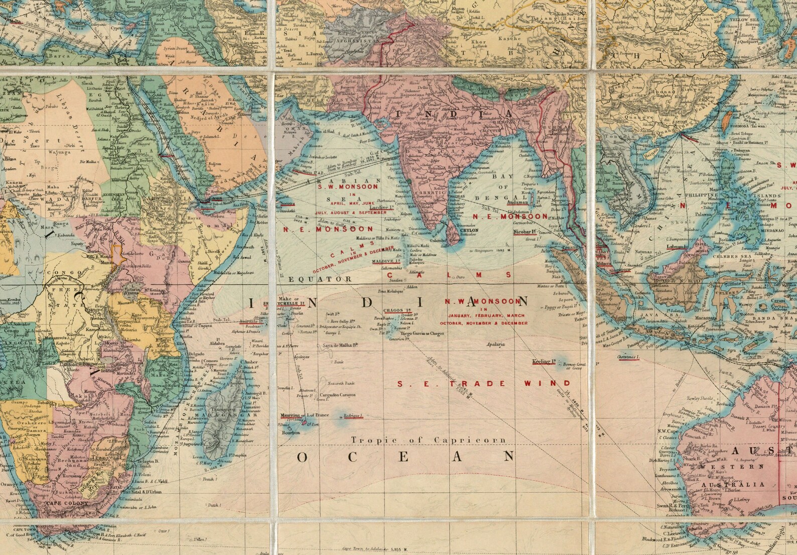 Old World Map by Stanford, 1866 - Masterpiece Vintage Atlas - Framed or ...