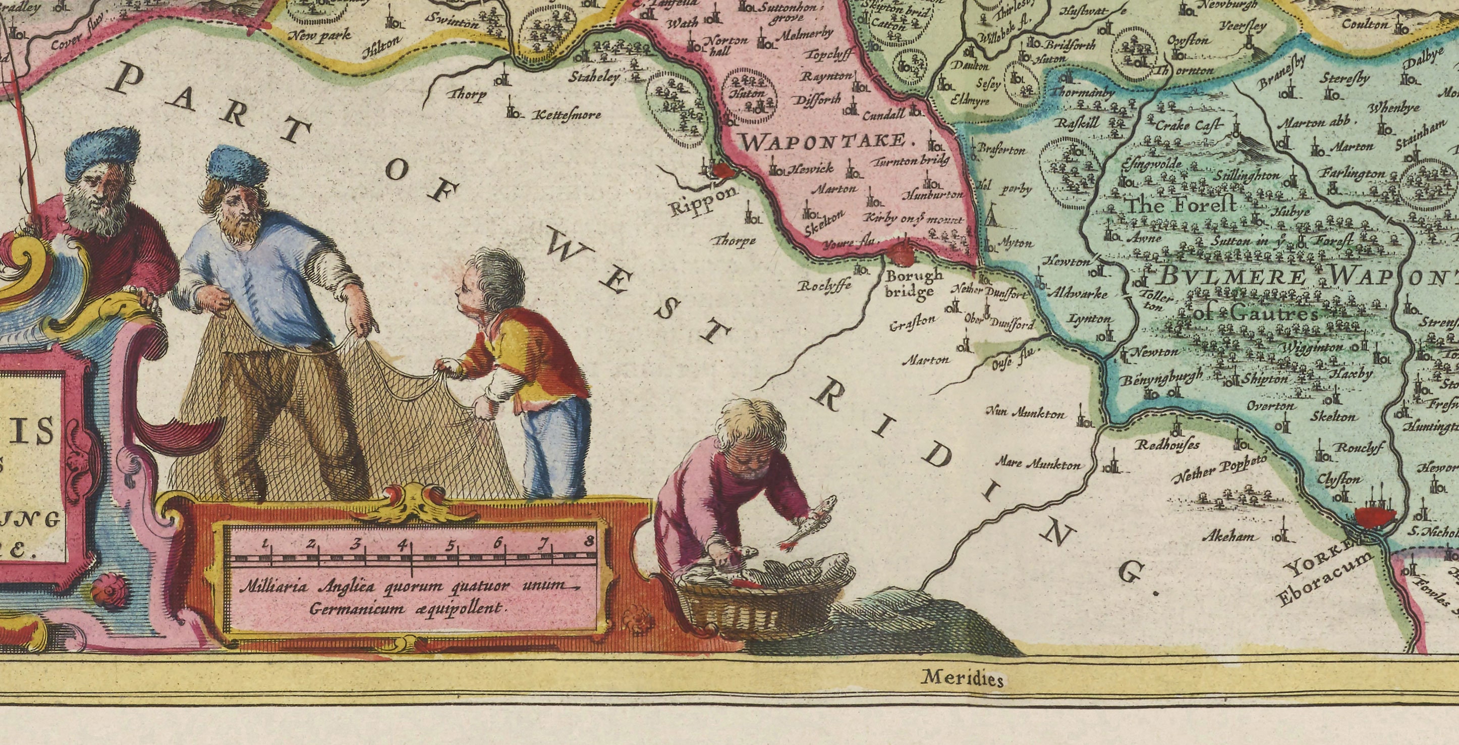 Old Map of North Yorkshire 1665 by Joan Blaeu - York, Middlesbrough ...