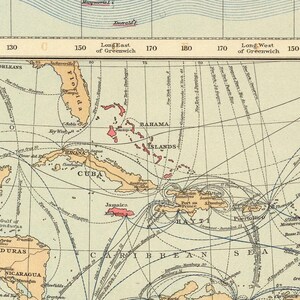 Old World Map of British Empire Trade Routes & Ocean Currents, 1895 ...
