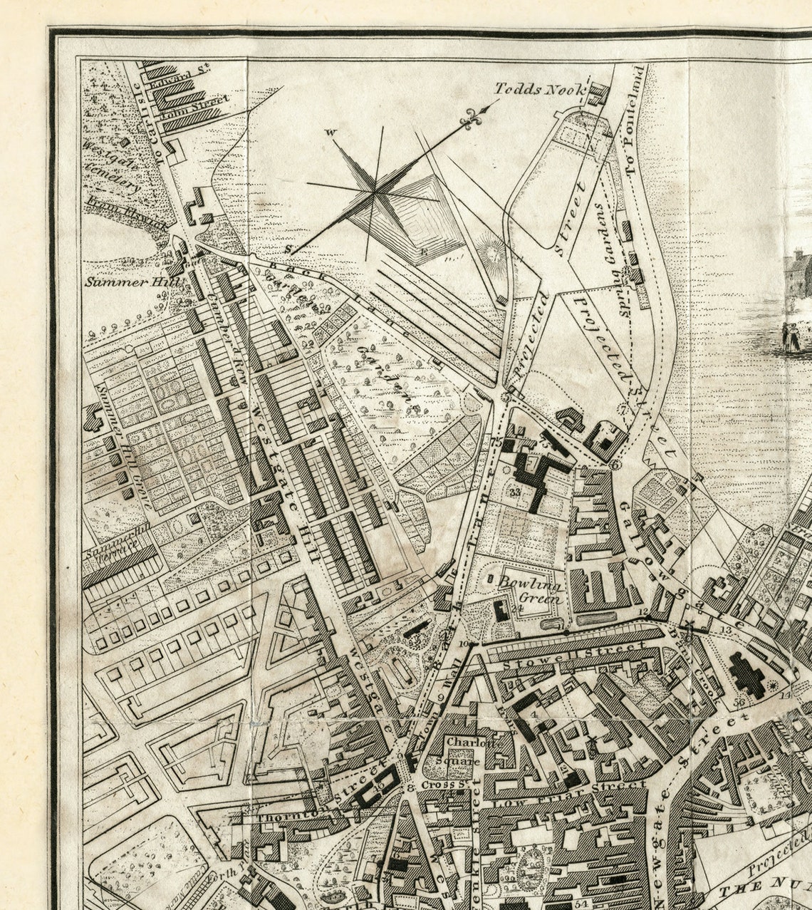Old Map of Newcastle Upon Tyne and Gateshead by Thomas Oliver, 1830 ...