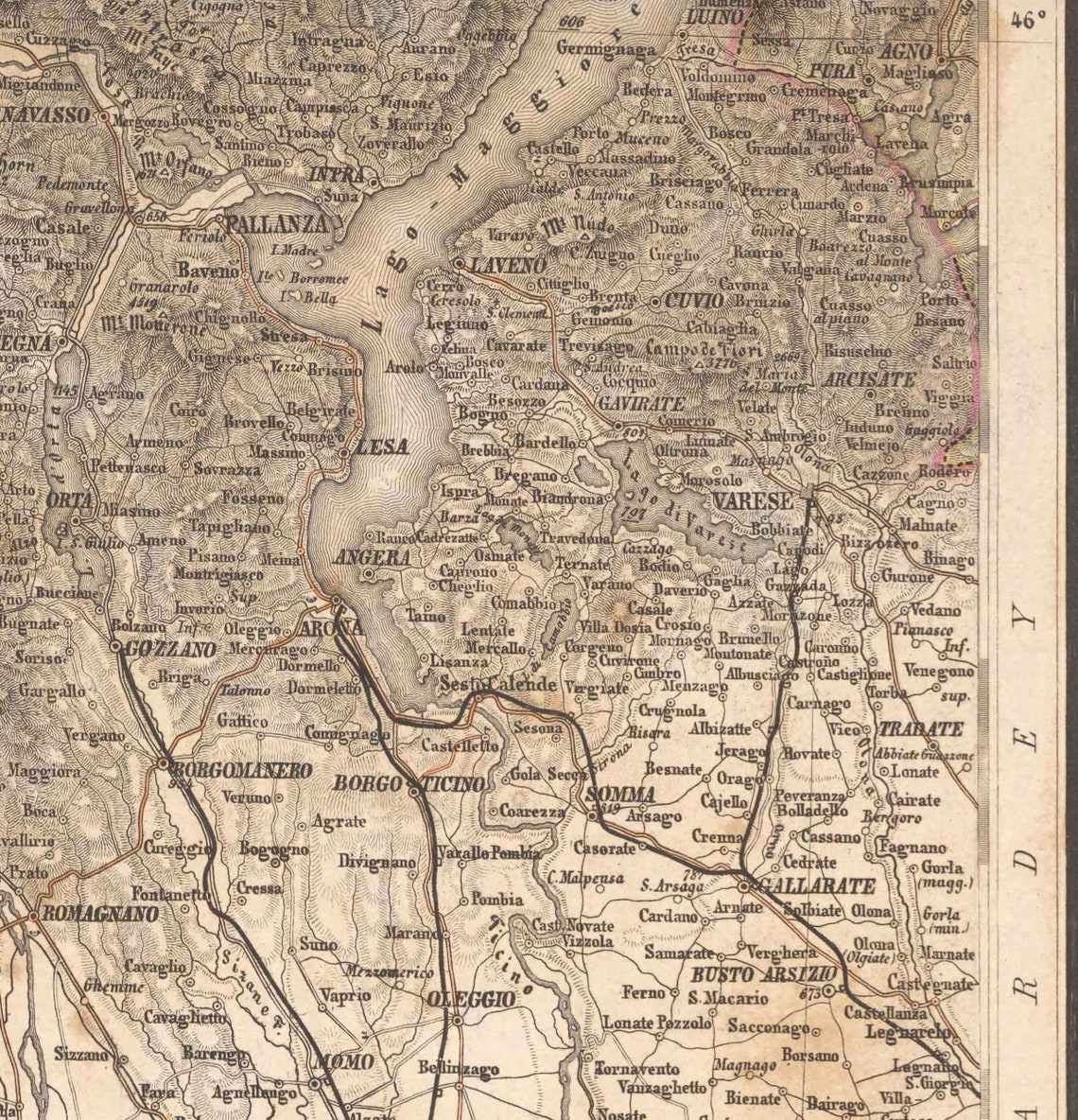 Old Map of the Alps in 1874 by Johann Mayr Matterhorn Mont - Etsy UK