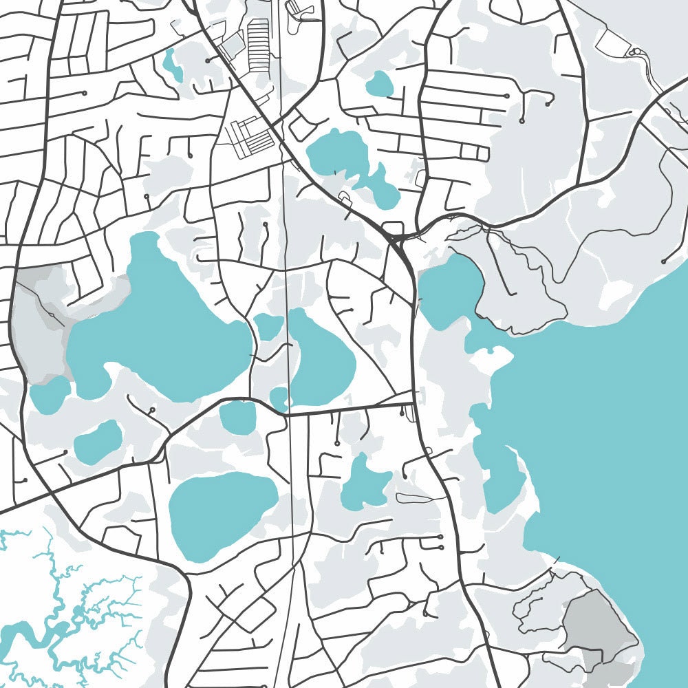 Modern City Map of Eastham, MA: Nauset Light Beach, Coast Guard Beach ...