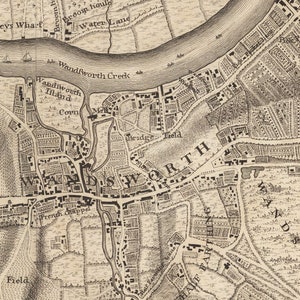 Old Map of West and South West London, 1746 by John Rocque - Fulham ...