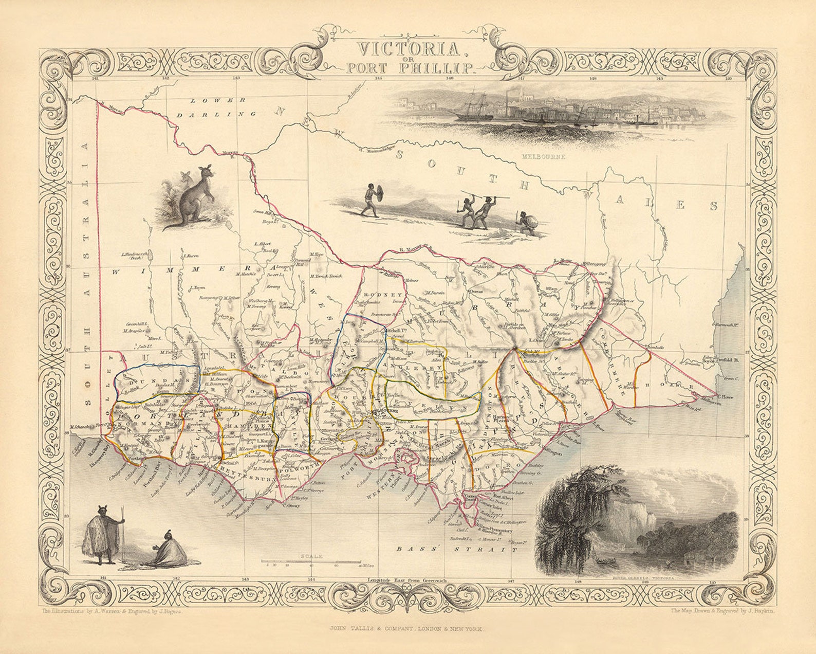 Old Map of Victoria Australia by Tallis & Rapkin 1851 - Etsy UK