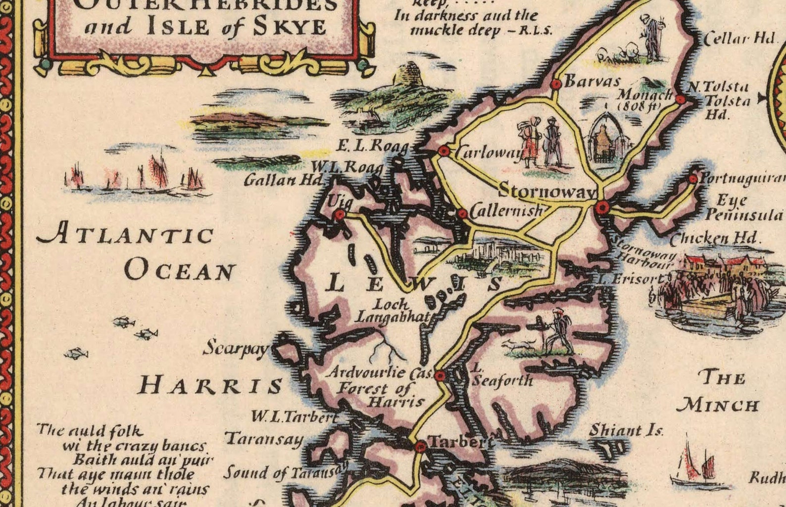 Old Map of Scottish Islands - Outer, Inner Hebrides, Shetland, Orkney ...