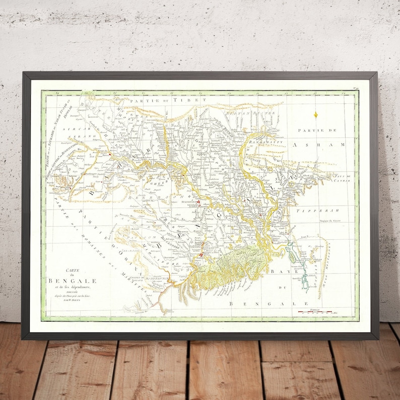 Old Map of Eastern India and Bangladesh by William Bolts, 1773 ...