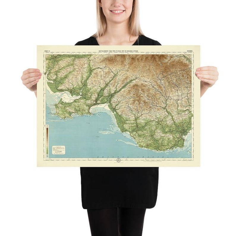 Old OS Map of Swansea, South Wales by Bartholomew, 1901: Neath ...