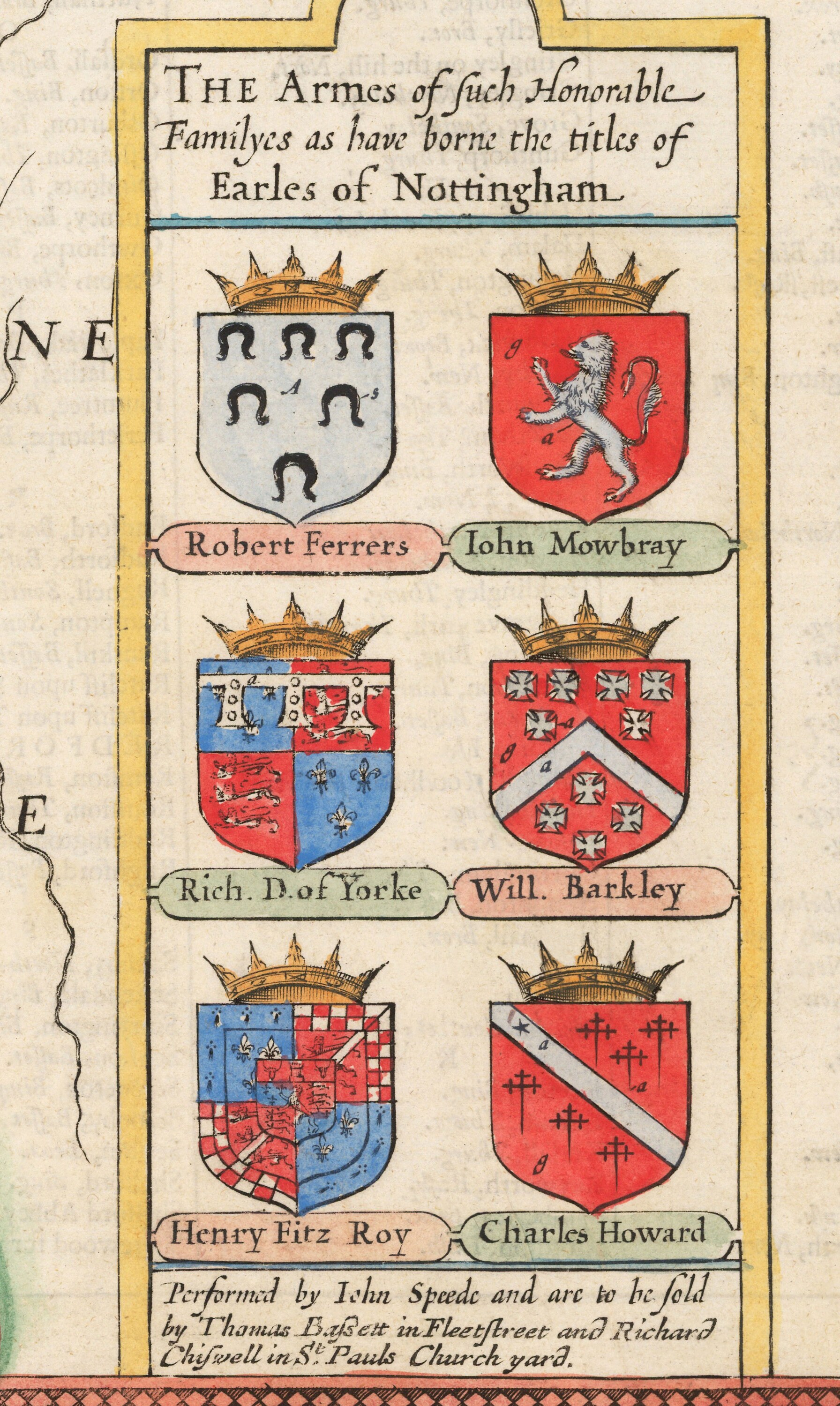 Old Map of Nottinghamshire 1611 by John Speed Nottingham - Etsy UK