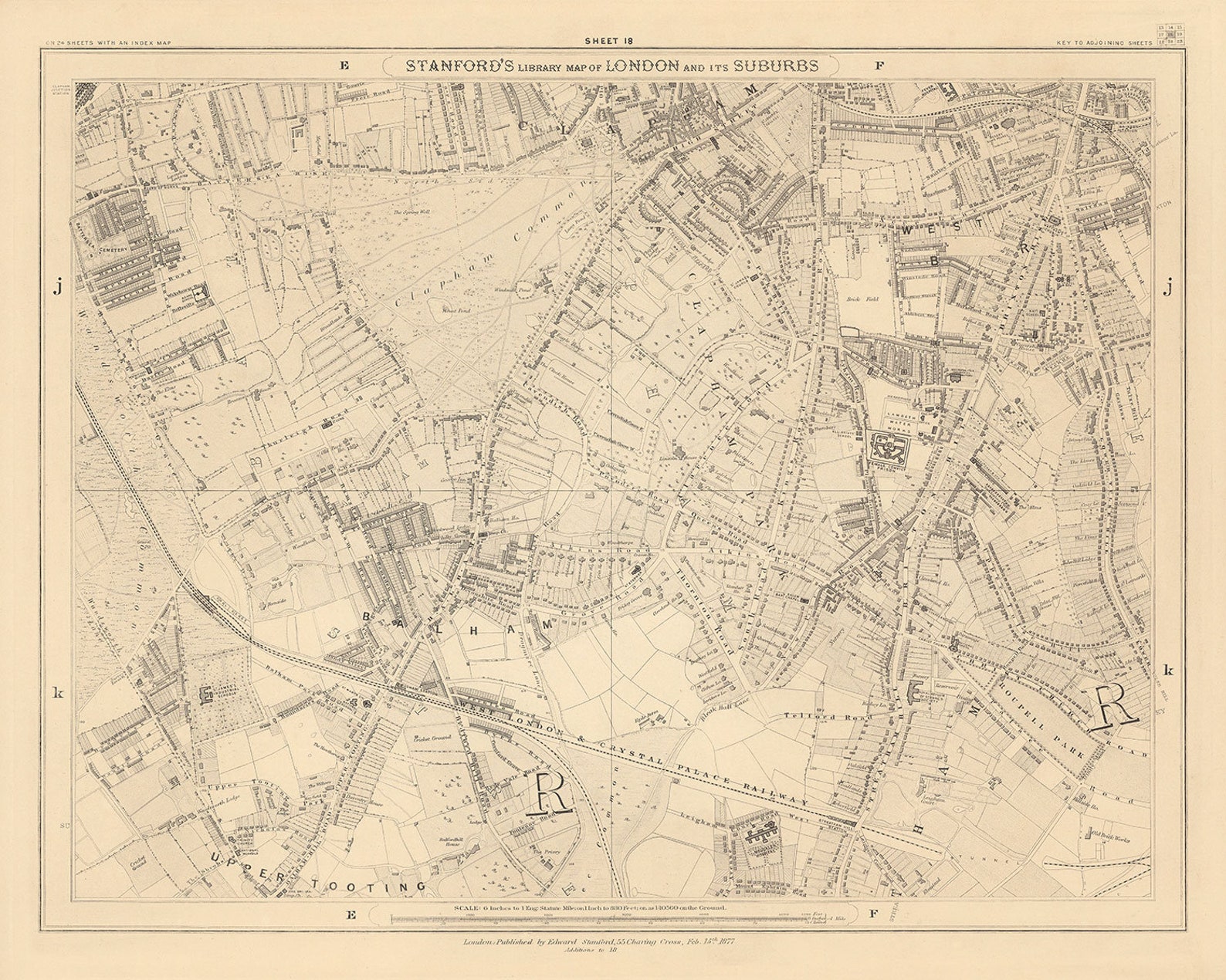 Old Map of South London in 1862 - Clapham, Balham, Brixton, Tooting ...