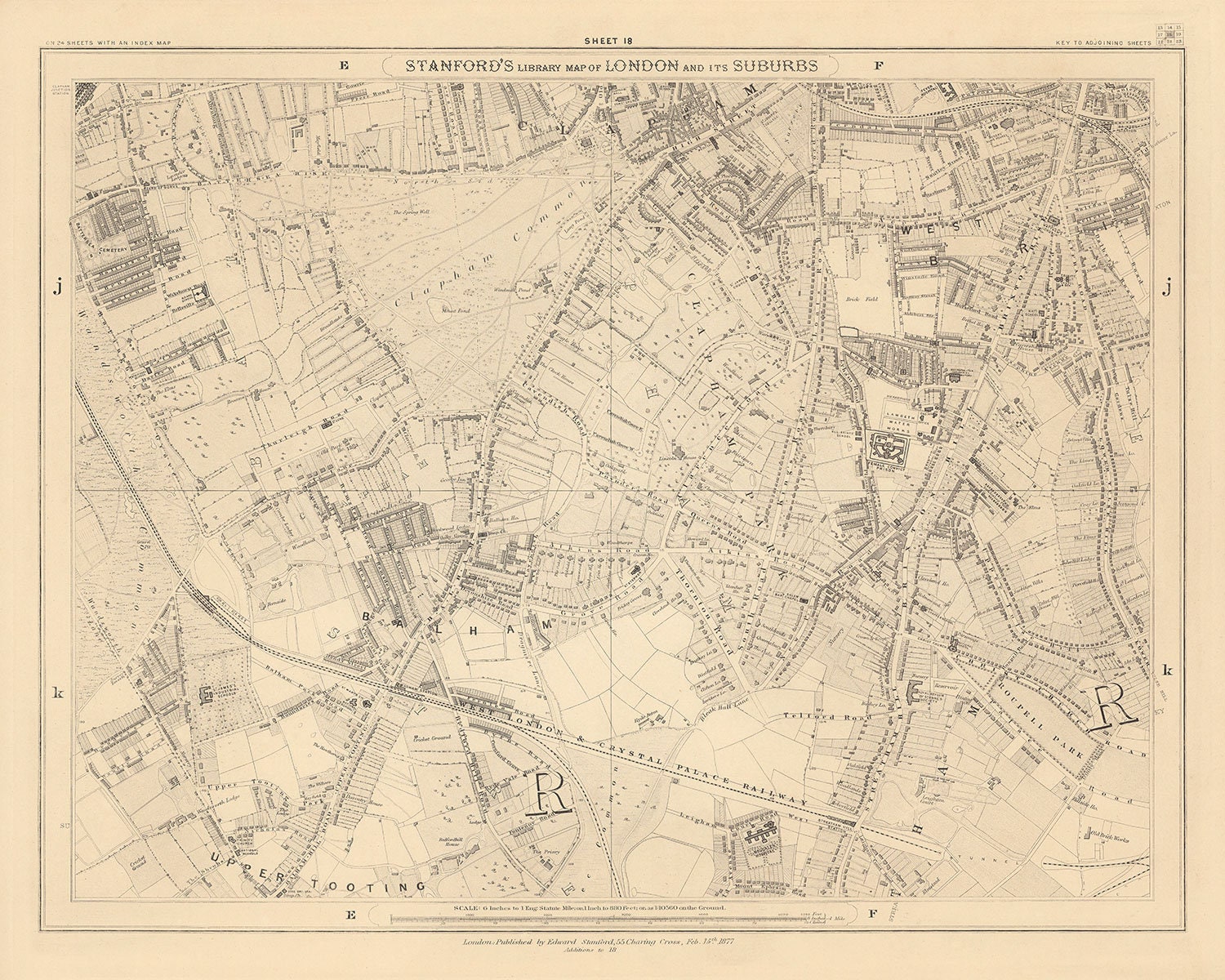 Old Map of South London in 1862 - Clapham, Balham, Brixton, Tooting ...