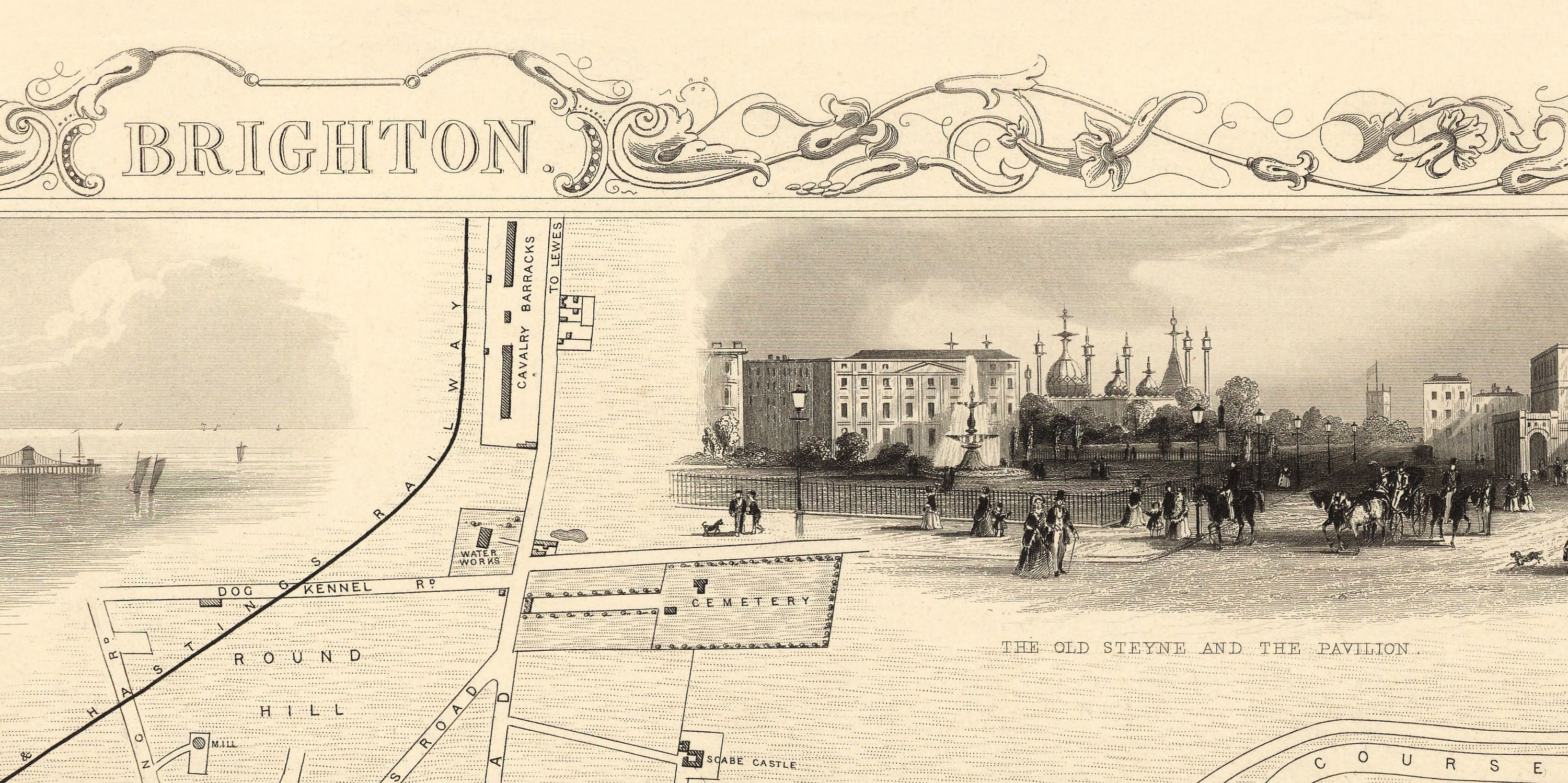 Old Map of Brighton in 1851 by J. & F. Tallis Lanes Pier - Etsy UK