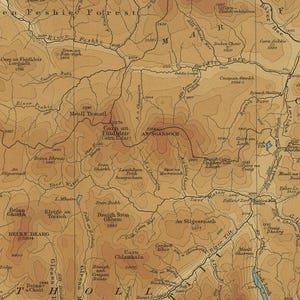 Old OS Map of Braemar and Blair Atholl by Bartholomew, 1901: Cairngorms ...