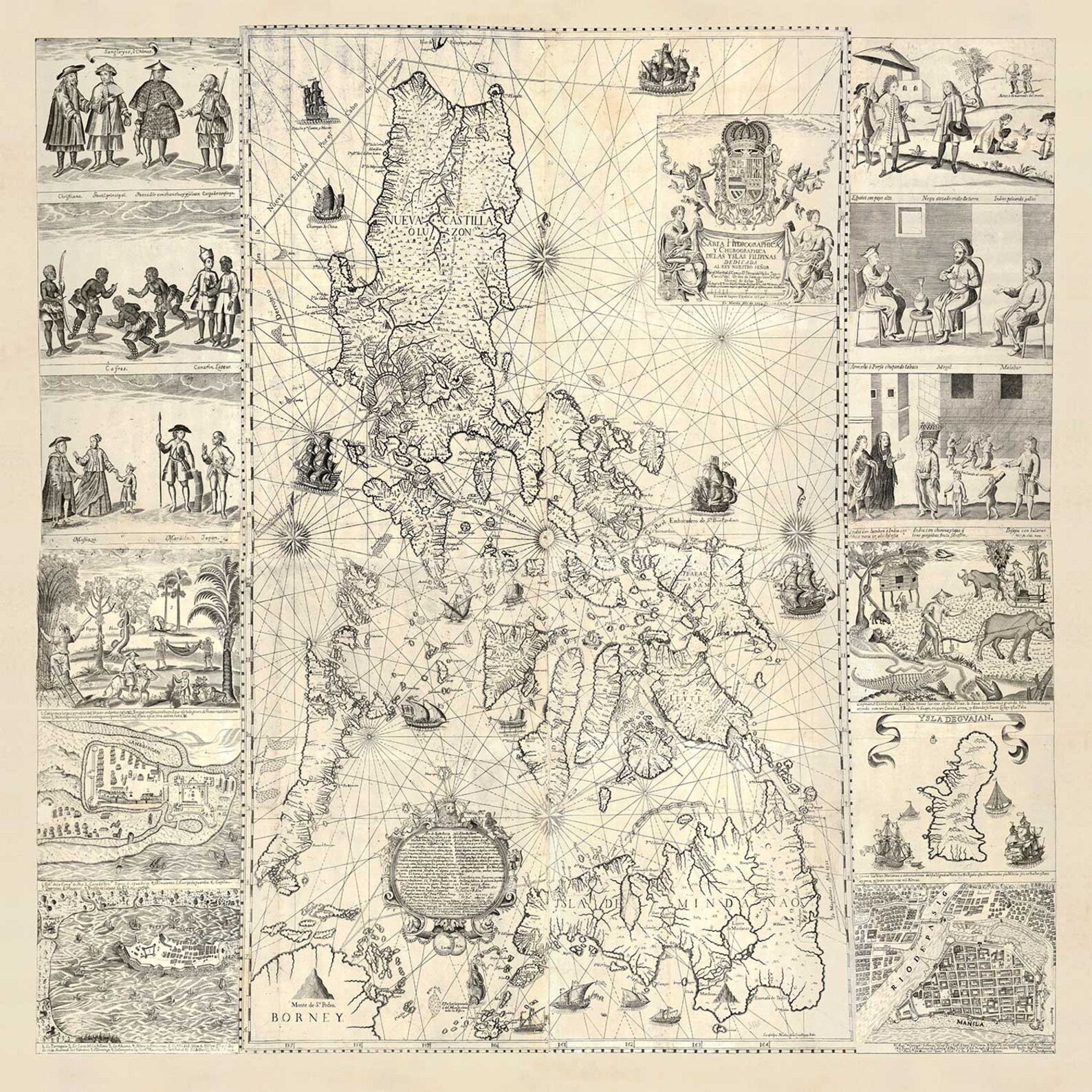 Old Map of the Philippines in 1734 by Pedro Murillo Velarde - Luzon ...
