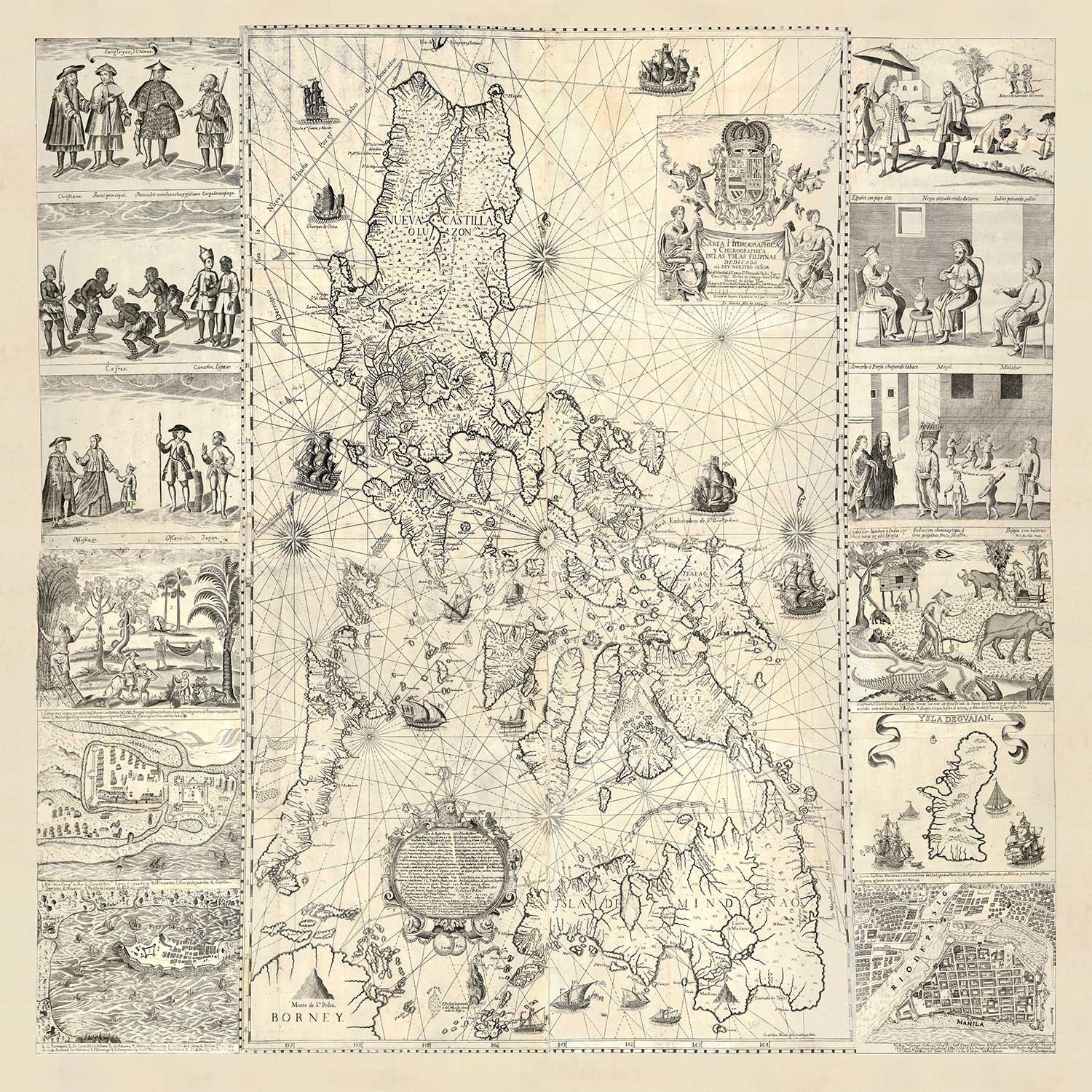 Old Map of the Philippines in 1734 by Pedro Murillo Velarde - Luzon ...