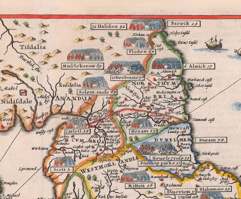 Old England and Ireland Map 1676 Invasions and Civil Wars - Etsy