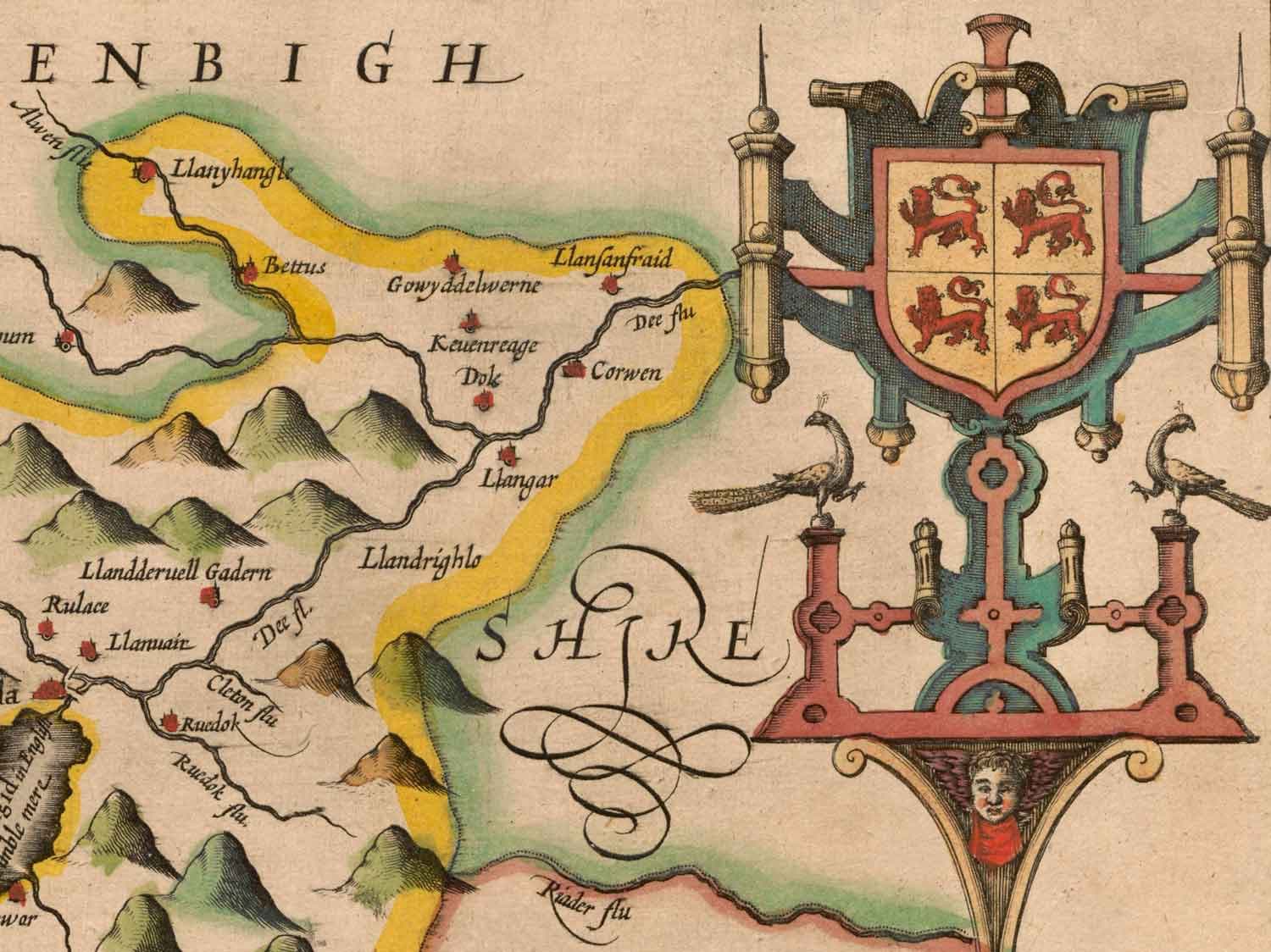 Old Map of Merionethshire Wales in 1611 by John Speed - Etsy UK