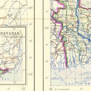 First Map of Pakistan, 1953 - Old Map of Independent West & East ...