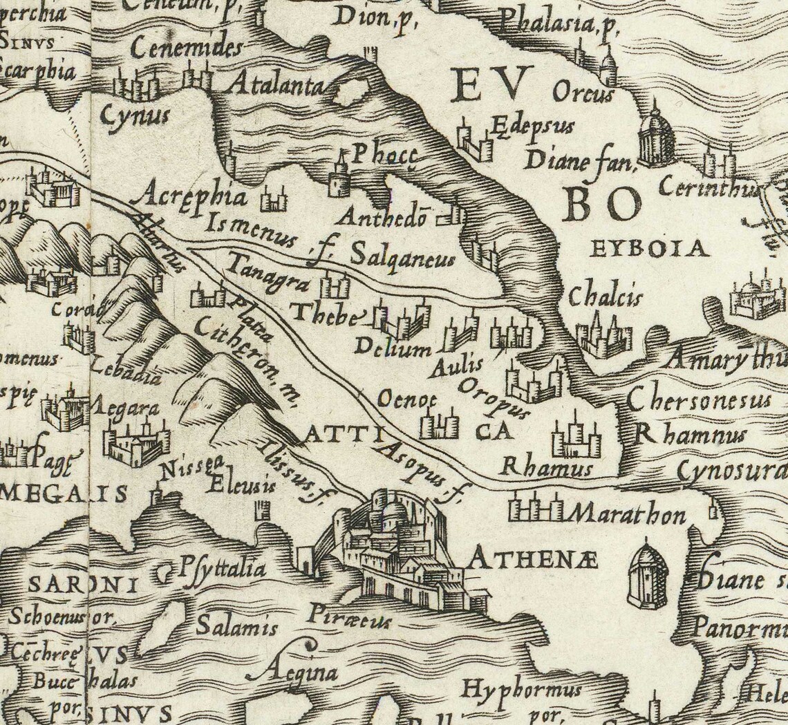 Old Map of Ancient Greece 1558 by Salamanca Macedonia - Etsy