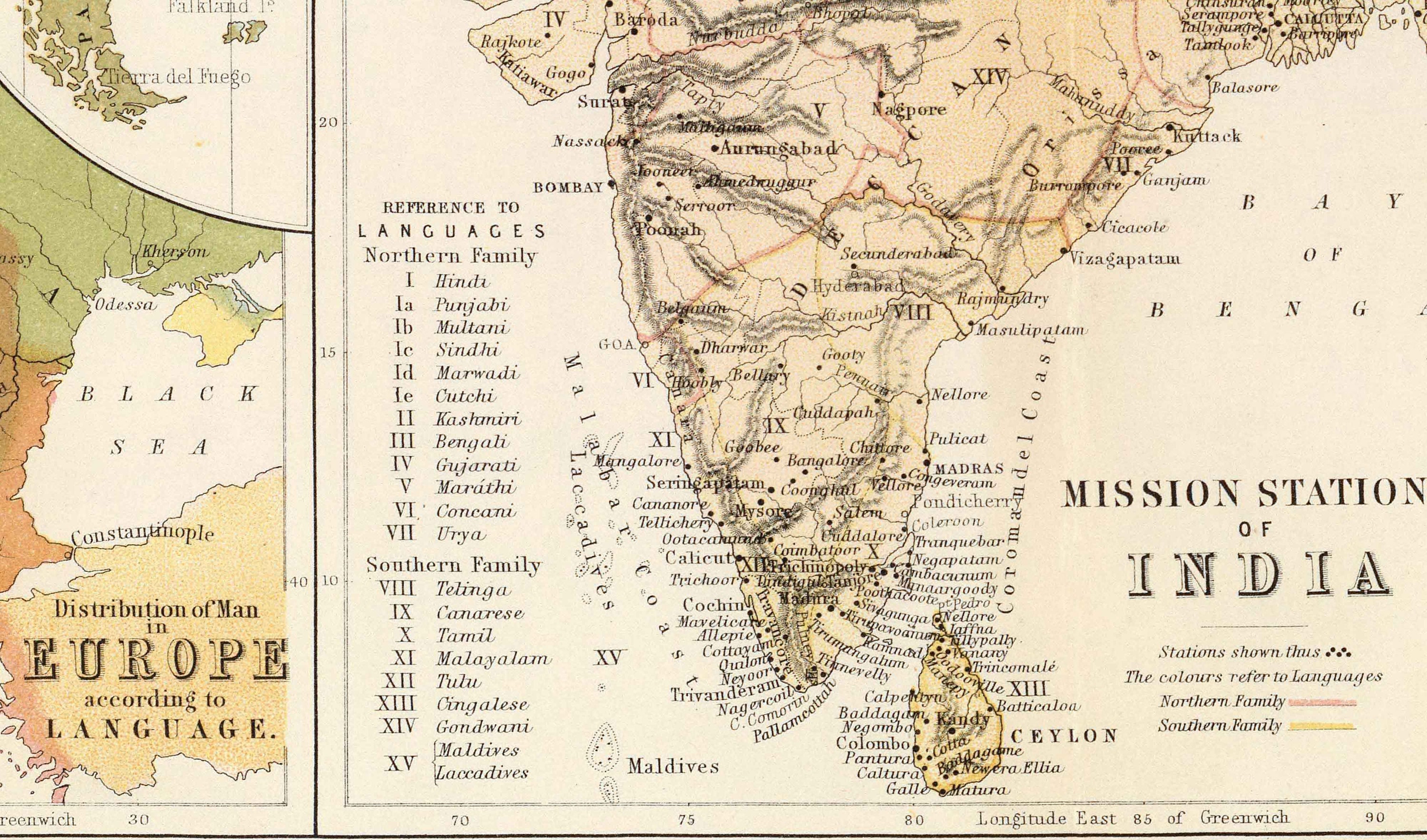 Old Religion World Map 1854 Religious Beliefs 19th Century - Etsy