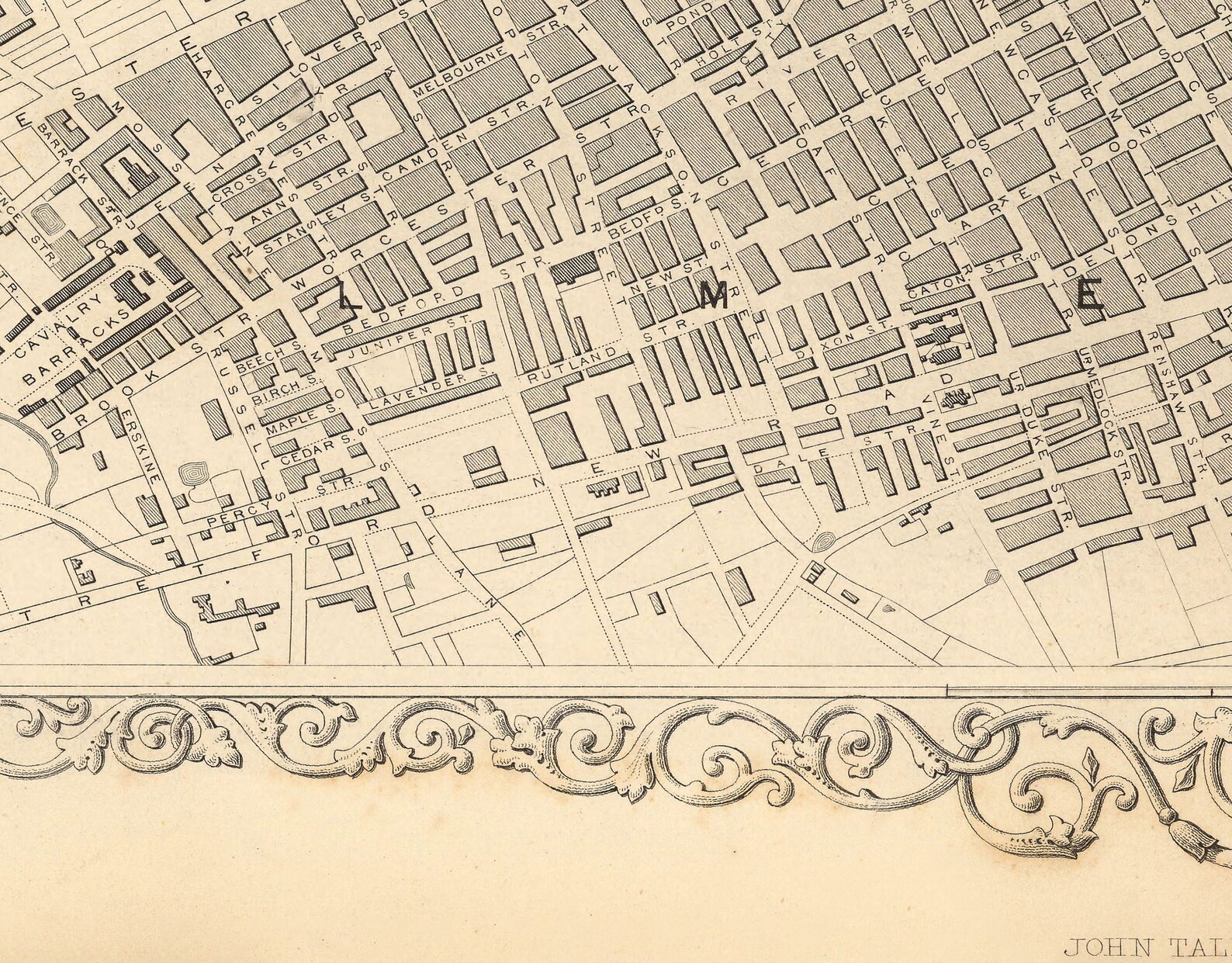 Old Map of Manchester and Environs by John Rapkin 1851 Town - Etsy UK