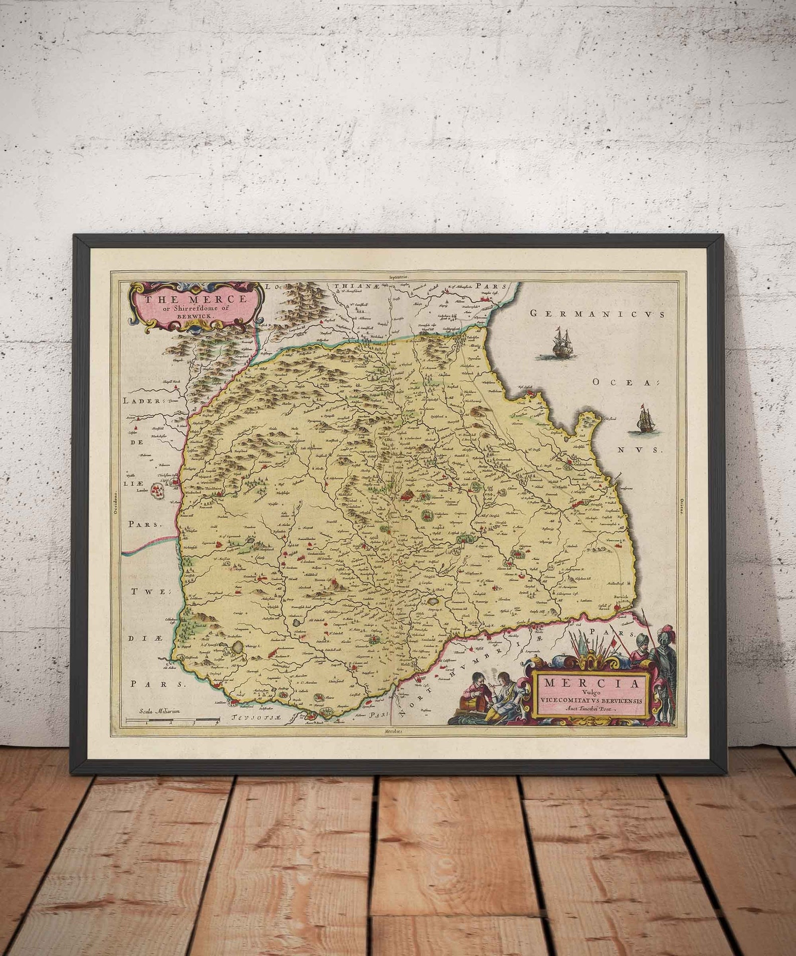 Old Map of Berwickshire in 1665 by Joan Blaeu - Eyemouth, Ayton ...
