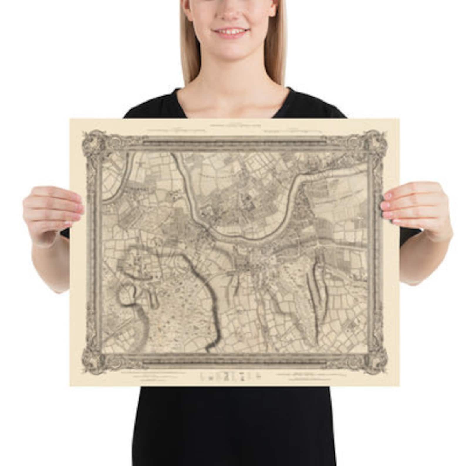 Old Map of West and South West London, 1746 by John Rocque - Fulham ...