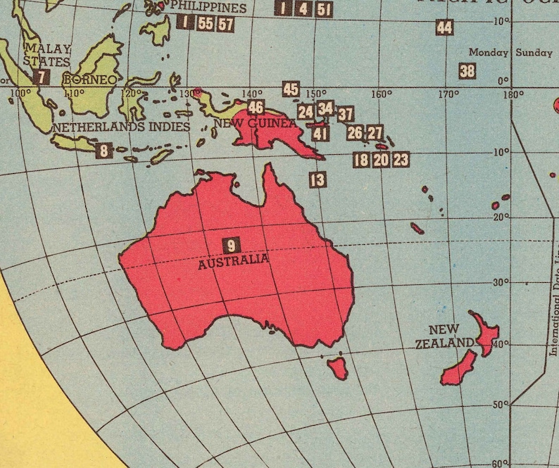 Old World War 2 Map 1945 3 Years of War by - Etsy Canada