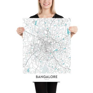 Modern City Map of Bangalore: Bangalaru, M.G. Road, Lalbagh, Cubbon ...