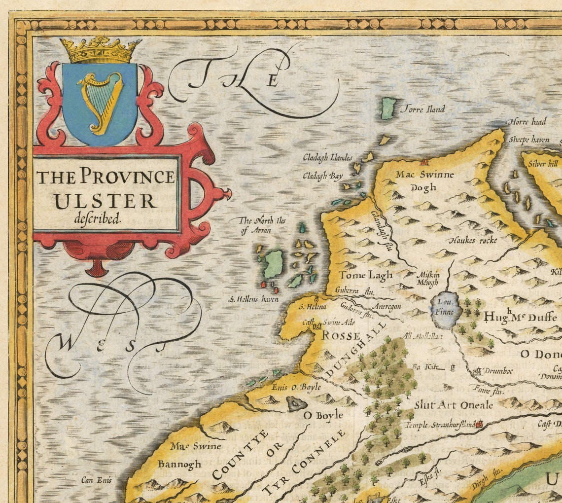 Old Map of Ulster Northern Ireland in 1611 by Speed | Etsy