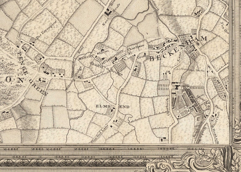 Old Map of South East London in 1746 by John Rocque - Etsy