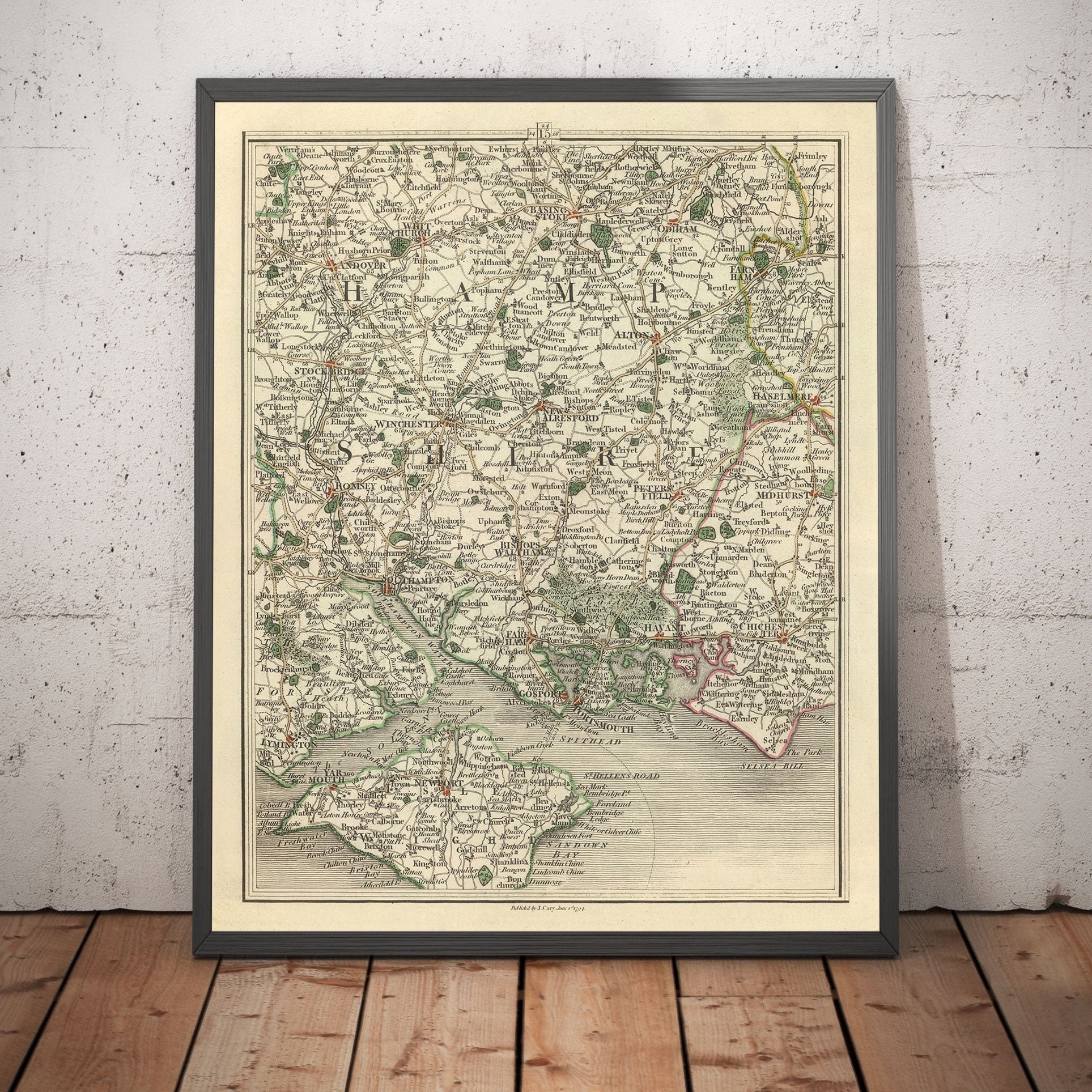 Old Map of Hampshire & Isle of Wight in 1794 by John Cary - Etsy UK