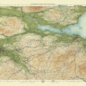 Old OS Map of Edinburgh, Midlothian by Bartholomew, 1901: Pentland ...