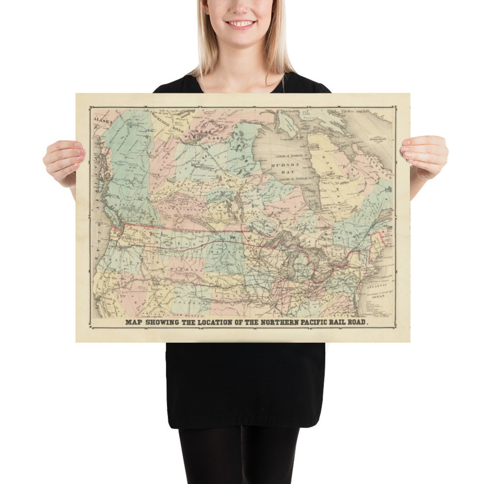 Old Map of the Northern Pacific Railway, 1870 by Traubel - Railroads in ...