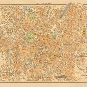 Old Map of Milan, 1935: via Pallavicino Rail Track, San Marco Canal and ...