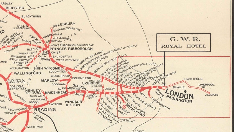 Old Map of Great Western Railway, 1950 - Pre-beeching Cuts GWR - Main ...