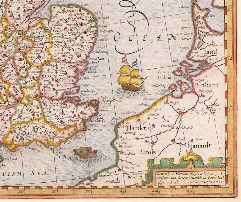 Old Map of British Isles in 1611 by John Speed UK England - Etsy