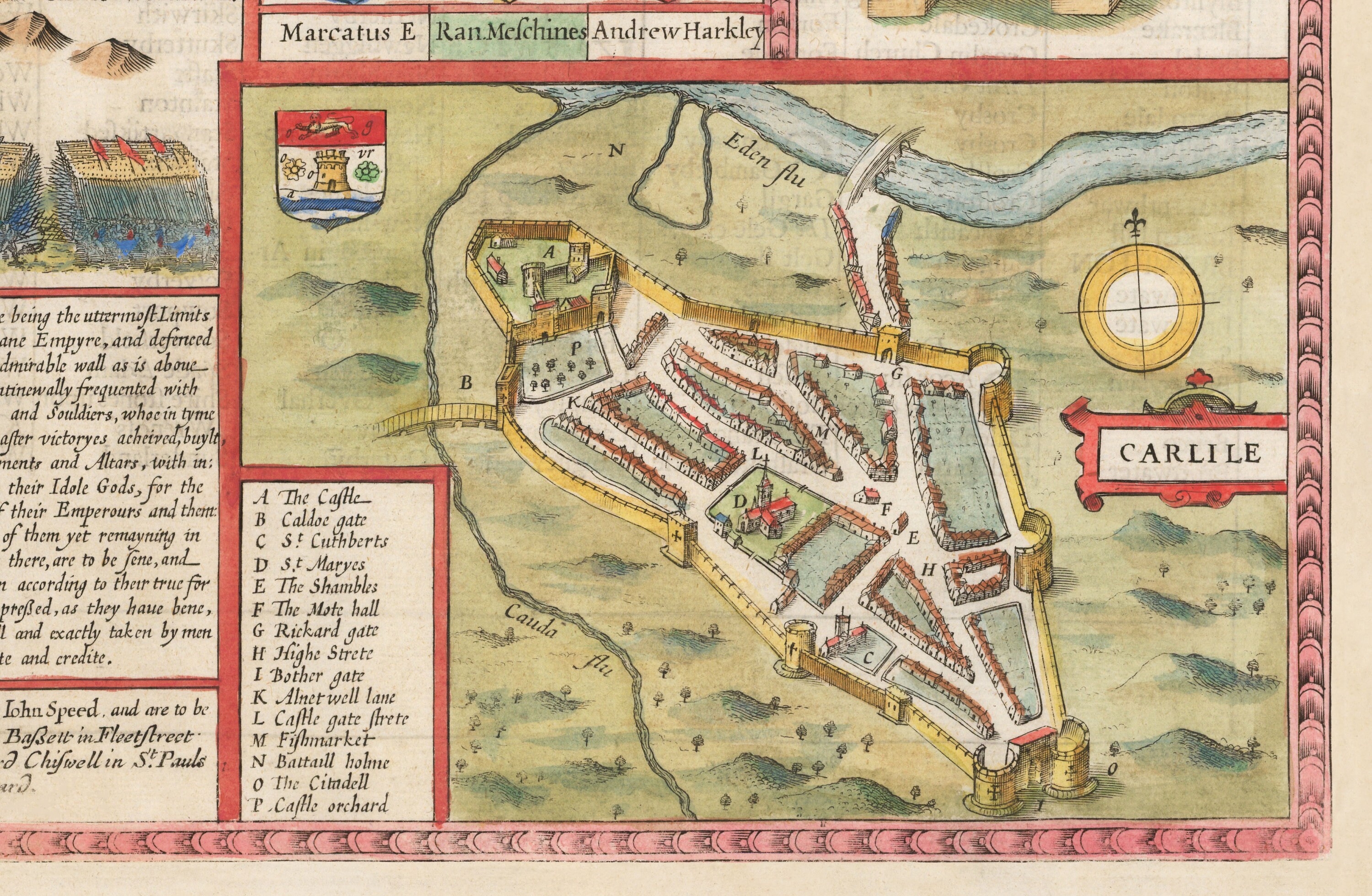 Old Map of Cumbria, 1611 by Speed - Cumberland, Carlisle, Keswick, Lake ...