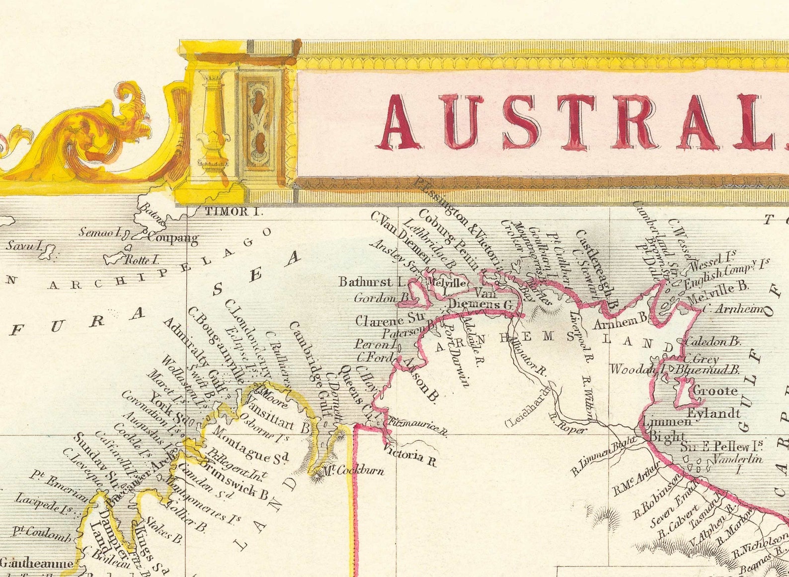 Old Map of Australia and Tasmania 1851 by Tallis & Rapkin - Etsy UK