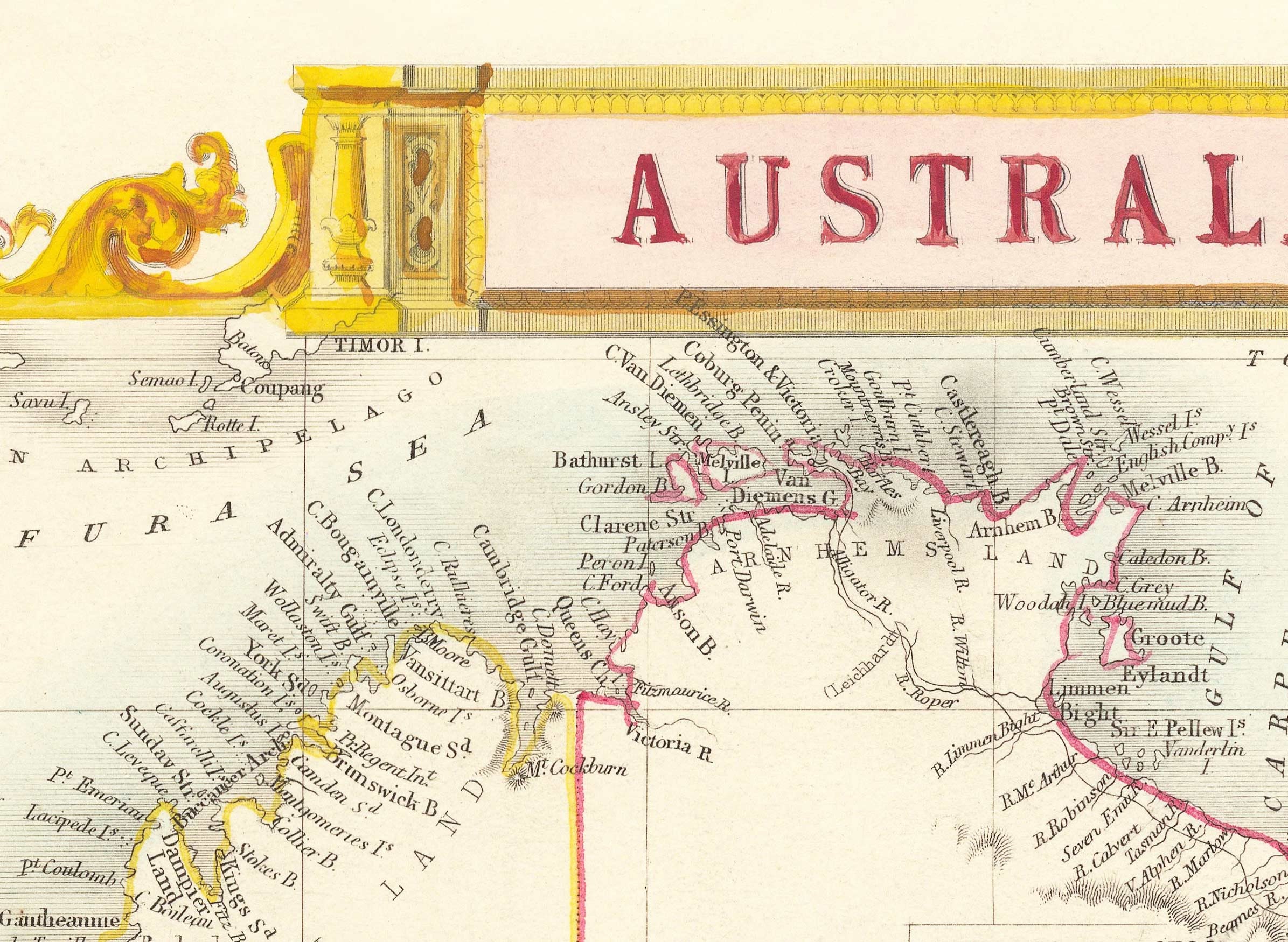 Old Map of Australia and Tasmania 1851 by Tallis & Rapkin - Etsy