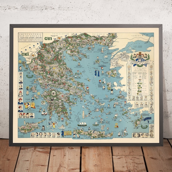 Old Map of Greece - Etsy