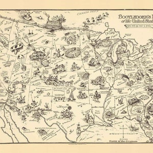 Old Alcohol Bootlegger's Map of the United States, 1926 by Mccandlish ...