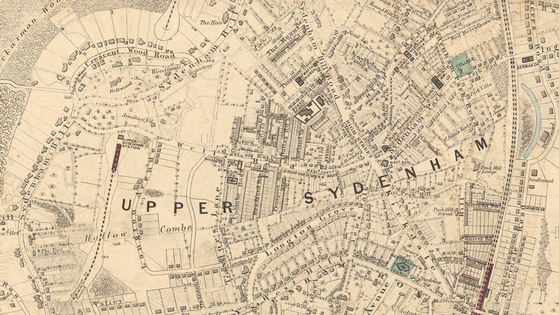 Old Map of South East London, 1891 - Norwood, Crystal Palace, Penge ...