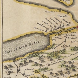 Old Map of Inverness, Highlands and Moray in 1654 by Joan Blaeu ...