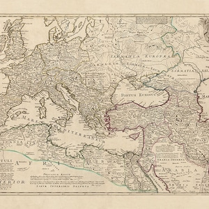 Old Roman Empire World Map From 400 AD - Giant Huge Rare Vintage Map of ...