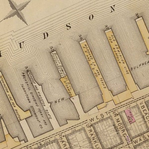 Old Map of Hudson Square & Tribeca, 1879 - Lower Manhattan Wards NYC ...