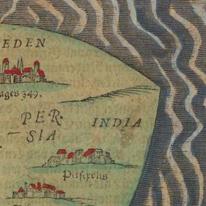 Old Cloverleaf World Map With Jerusalem in the Middle by Bunting, 1582 ...
