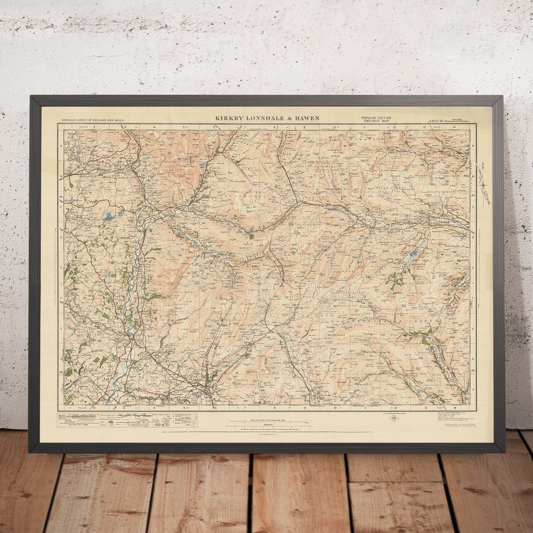 Old Ordnance Survey Map, Sheet 20 - Kirkby Lonsdale & Hawes, 1925 ...