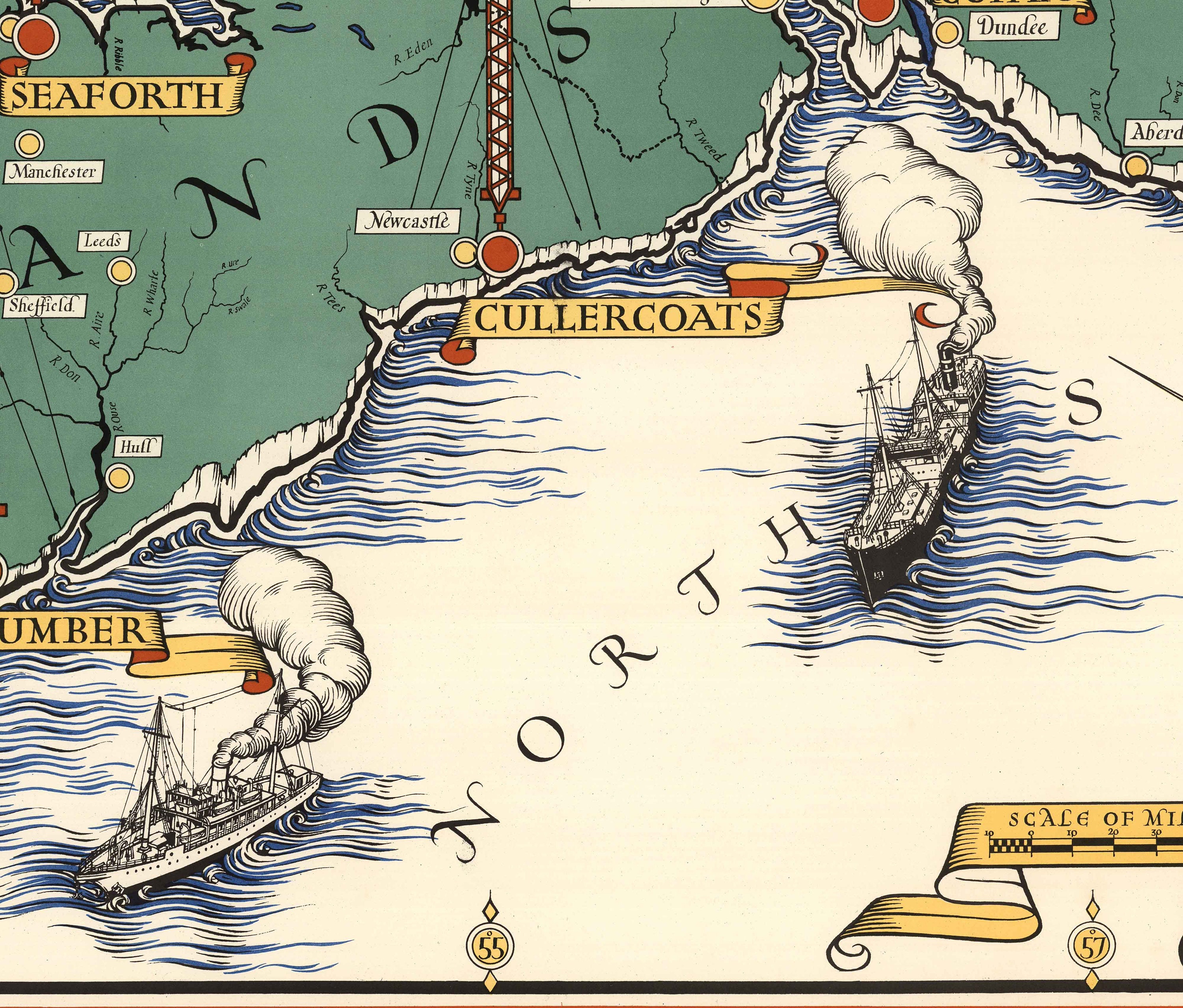 Old Pictorial Map of Post Office Wireless Stations by Max - Etsy